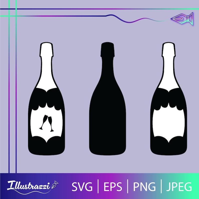 Champagne Bottle SVG Files | Champagne Bottle Svg, Champagne Bottle ...
