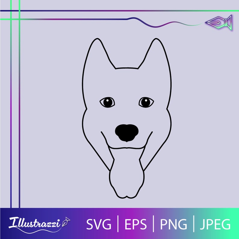 Black Dog Face SVG Bundle, Black Dog Face Outline Png, Dog Face Print ...