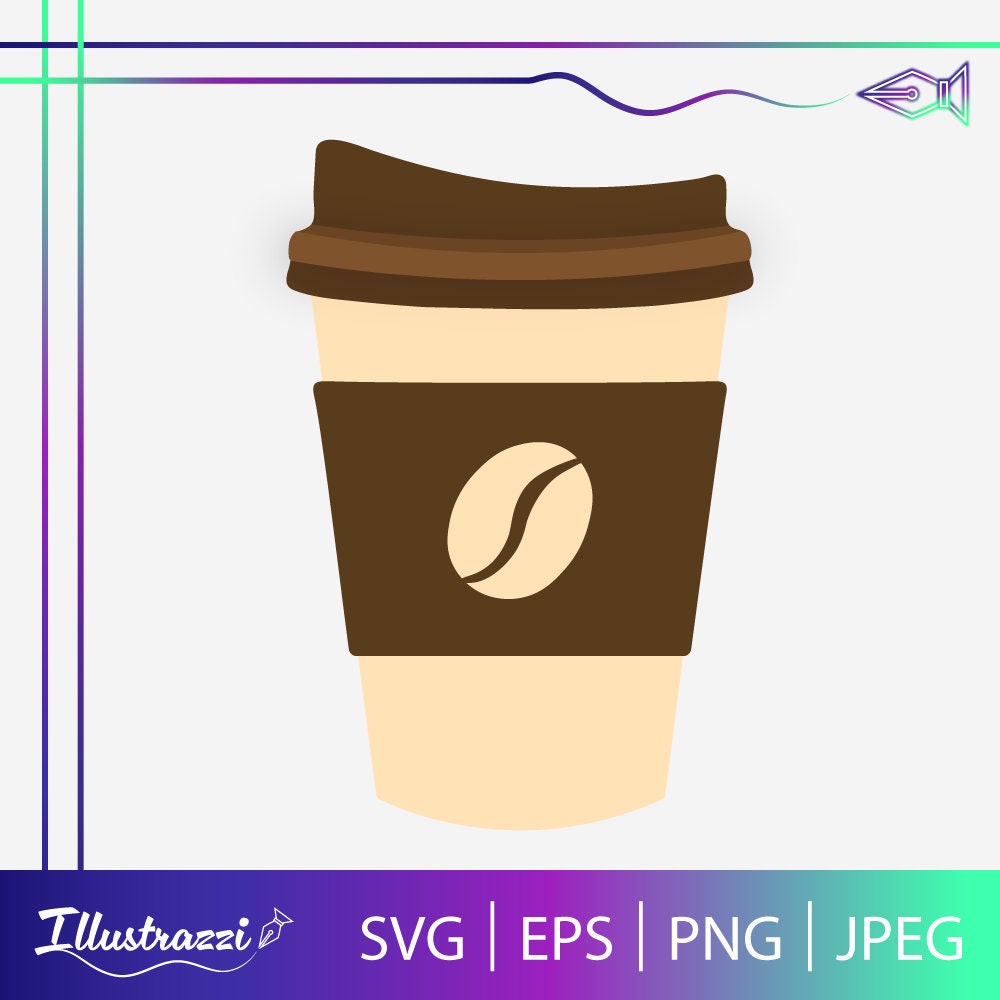Brown Coffee To-go Cups SVG File Bundle Digital Download Coffee Cups ...