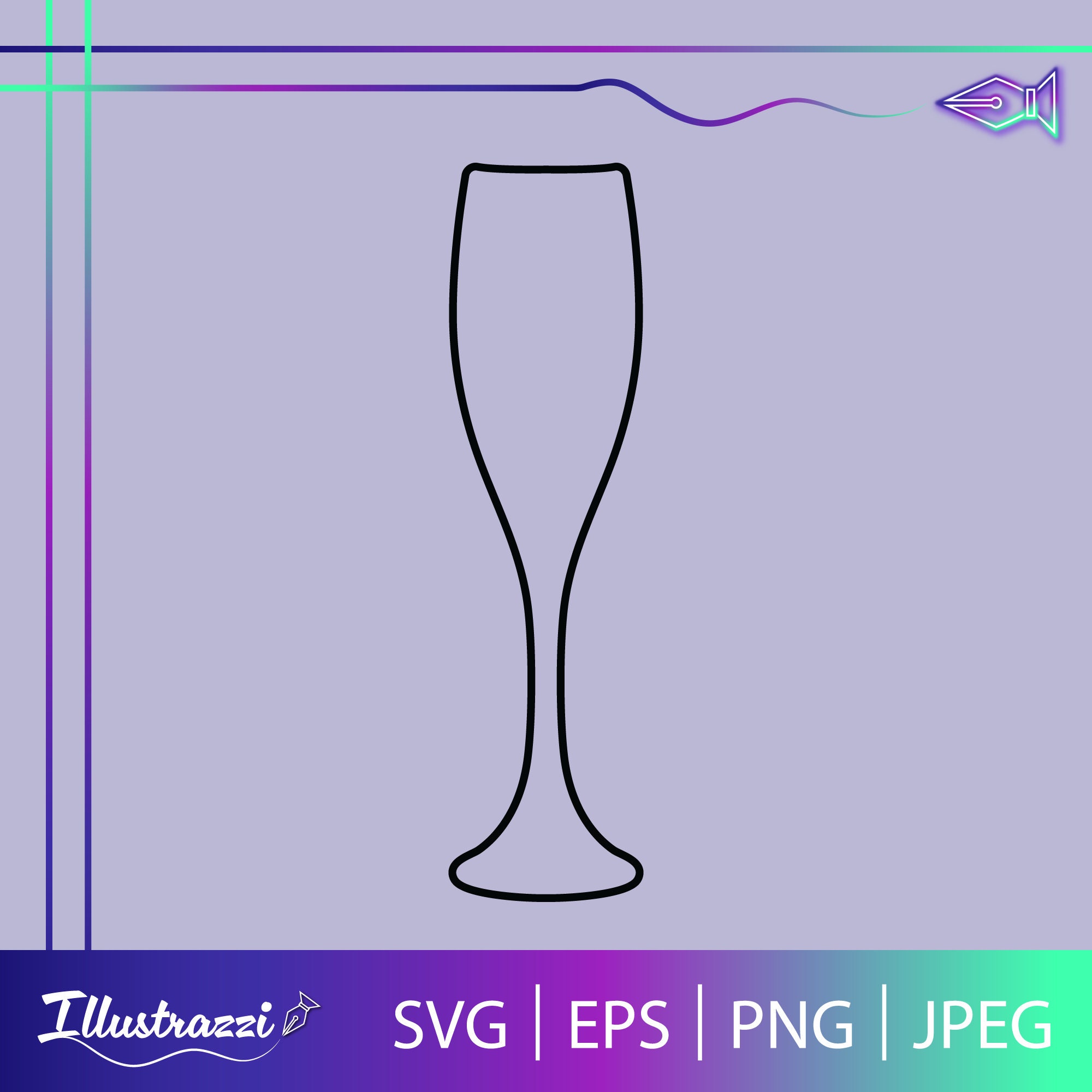 Champagne Flutes SVG Champagne Flutes Svg Png Eps Jpeg Wine Glass ...
