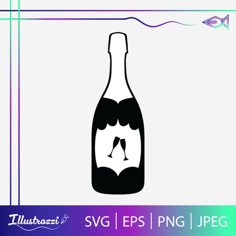 Champagne Bottle SVG Files | Champagne Bottle Svg, Champagne Bottle ...