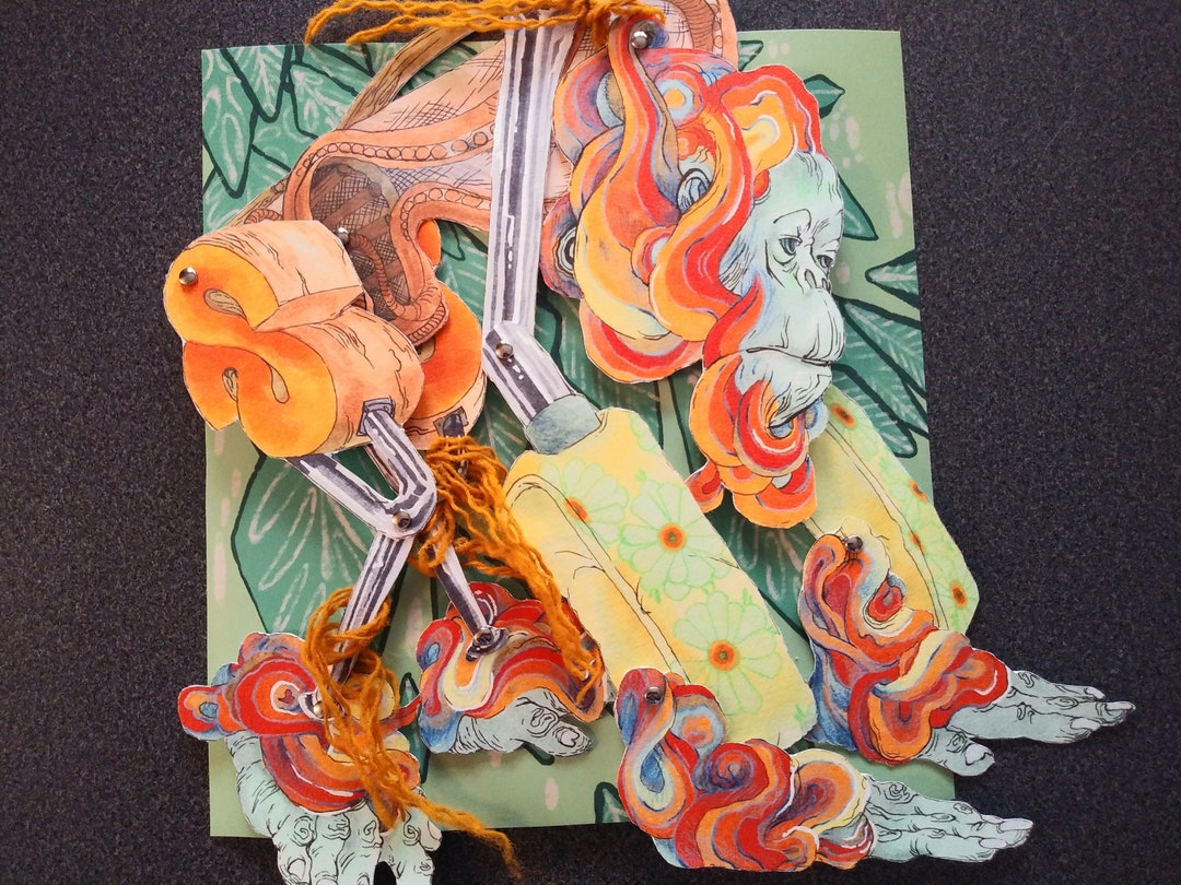 Orangutan Articulated Paper Doll and Background - Etsy