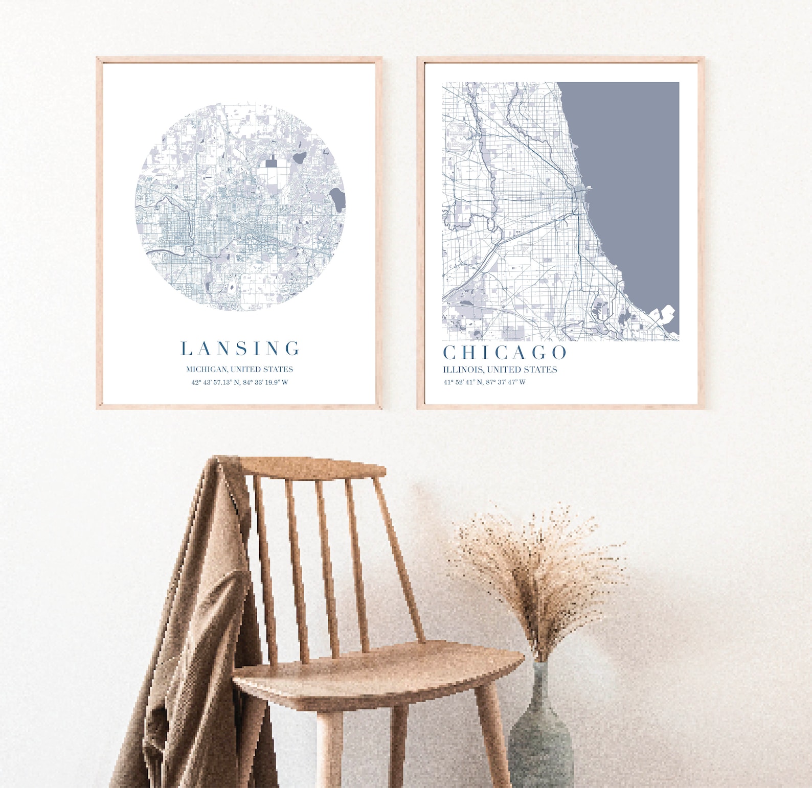 Map of Lansing MI, Lansing MI, Lansing MI Art, Map of Lansing Area, Map ...