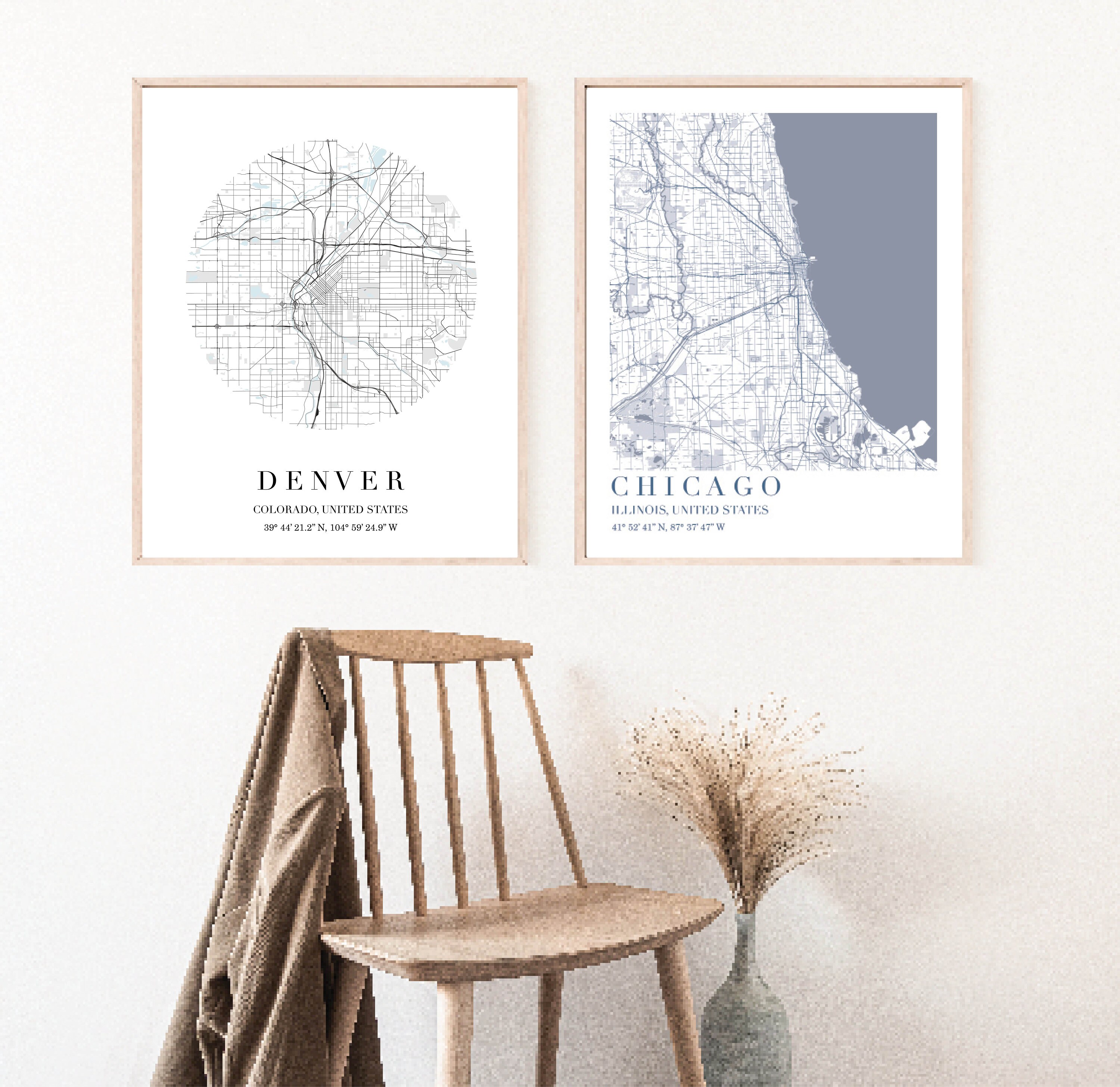 Denver Map, Denver Map Pdf, Denver Map Poster, Map of Colorado, Denver ...