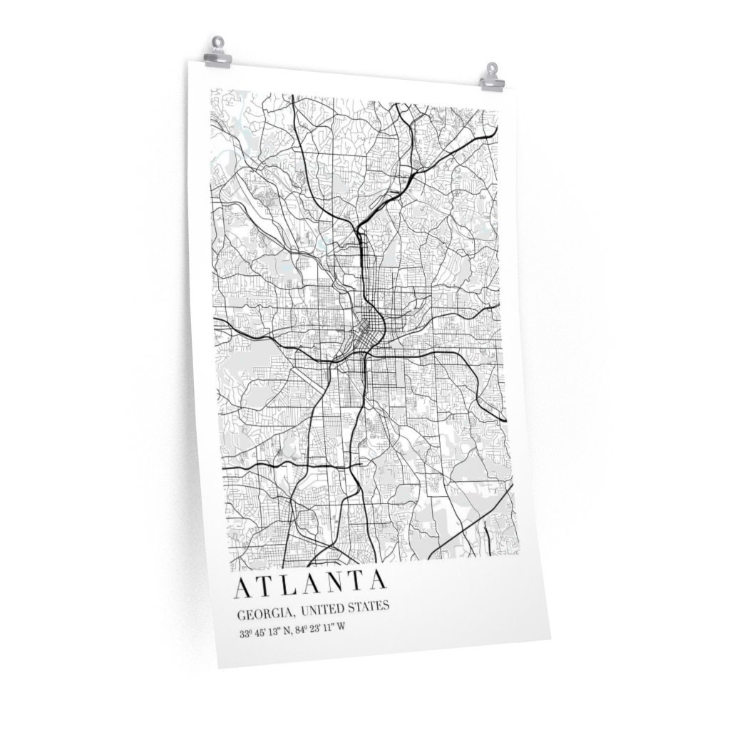 Atlanta Map Print Atlanta Map Art Atlanta City Map - Etsy