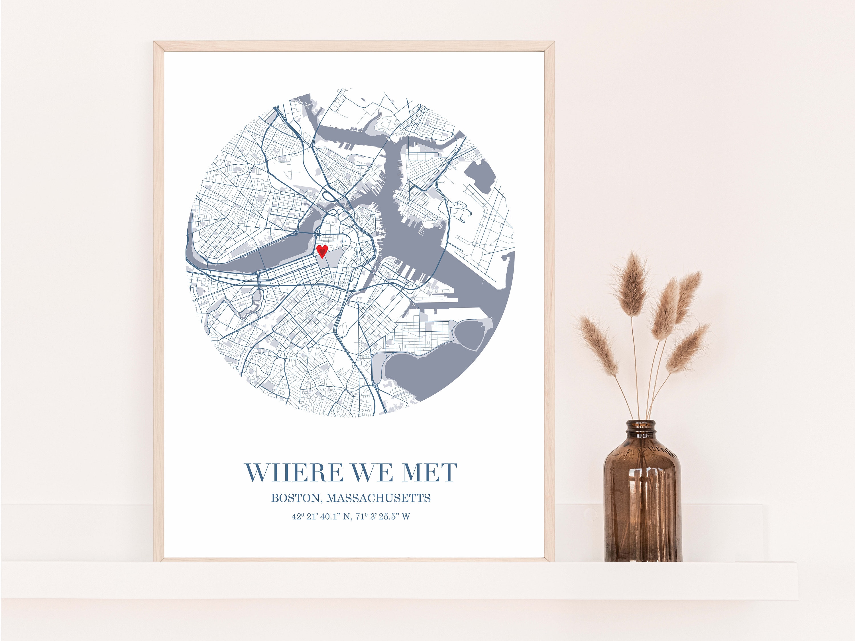 Where We Met Map Where We First Met Map Positive Prints, 60% OFF