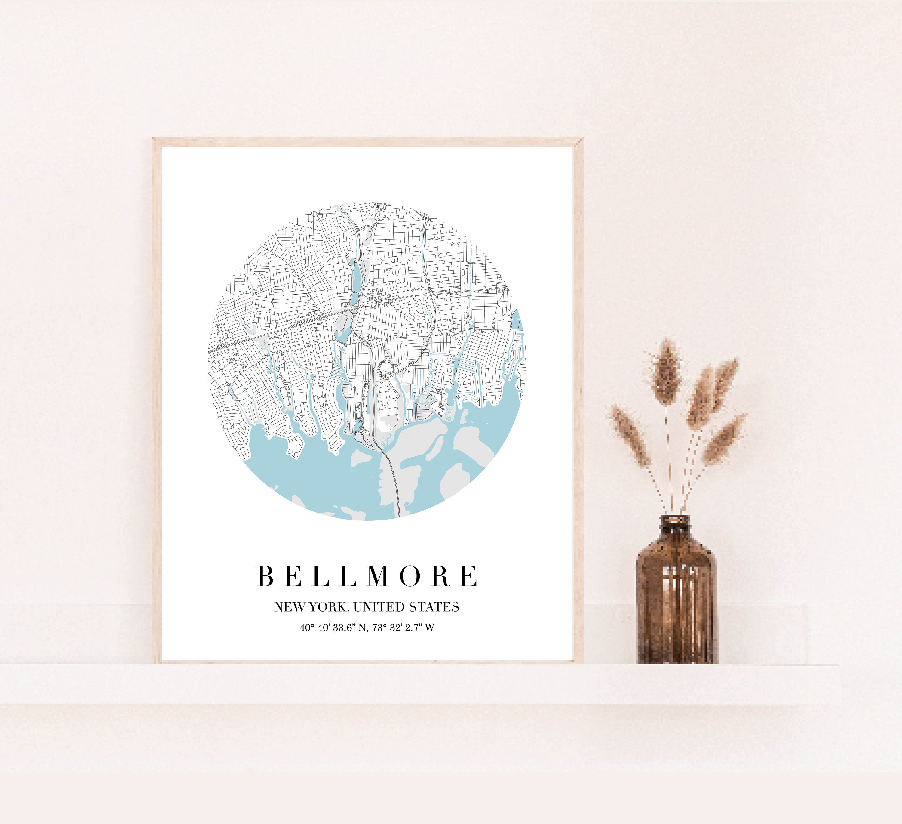 Map of Bellmore NY Digital Download, Map of Bellmore NY, Map of North ...