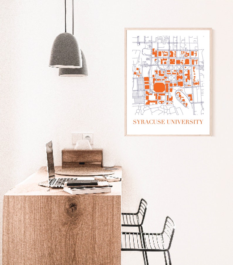 Syracuse University Campus Map, Syracuse University Merch, Syracuse ...