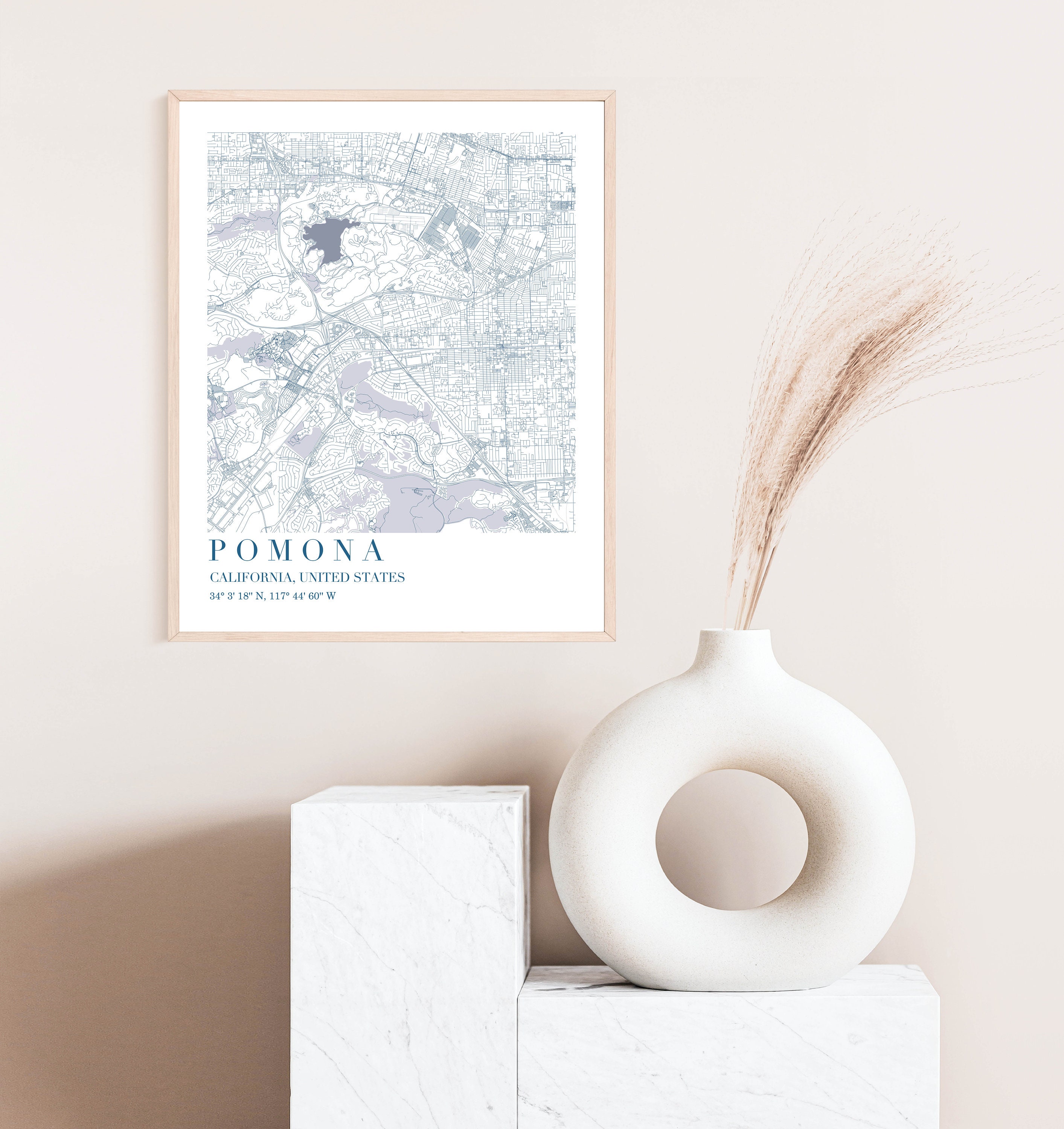 Map of Pomona Poster Drawing, Map of Pomona, Map of Pomona Ca, Map of ...