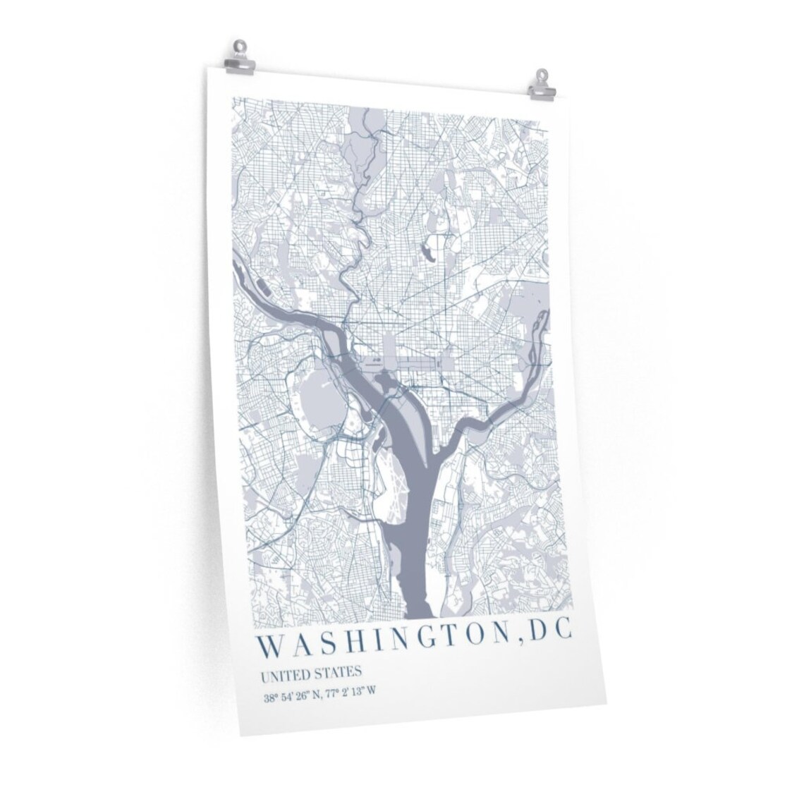 Washington DC Map DC Street Map DC Map Neighborhoods - Etsy