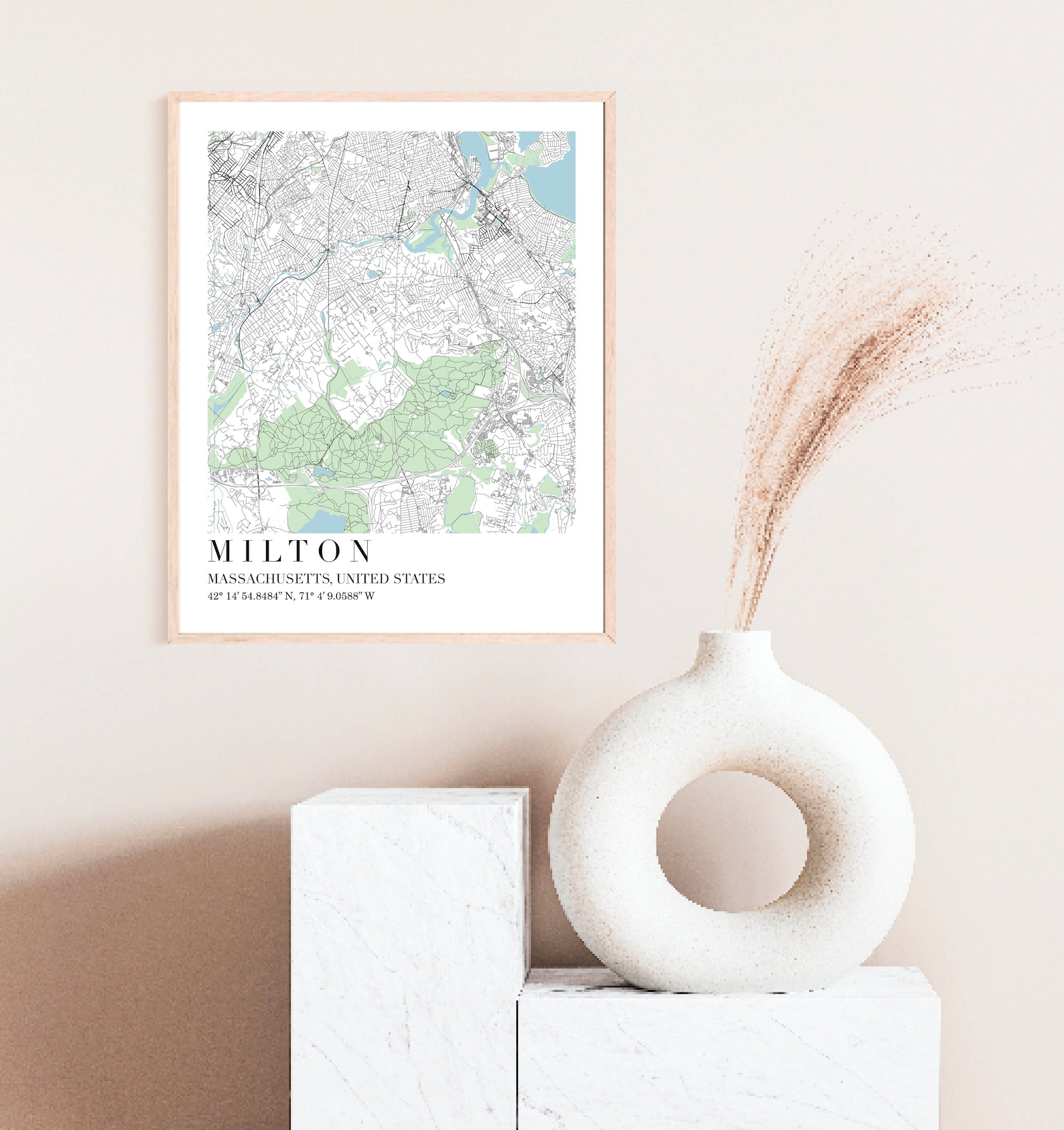 Milton MA Map Digital Download, Map of Milton Map, Map of Milton ...
