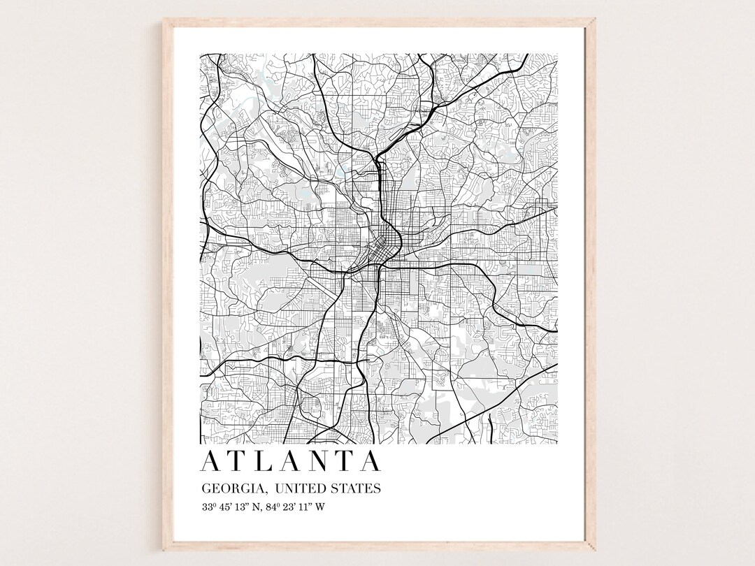 Atlanta Map Print | Atlanta Map Art | Atlanta City Map | Atlanta Map ...