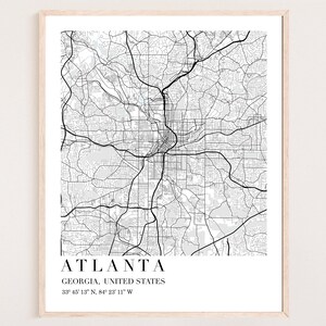 Atlanta Map Print | Atlanta Map Art | Atlanta City Map | Atlanta Map ...