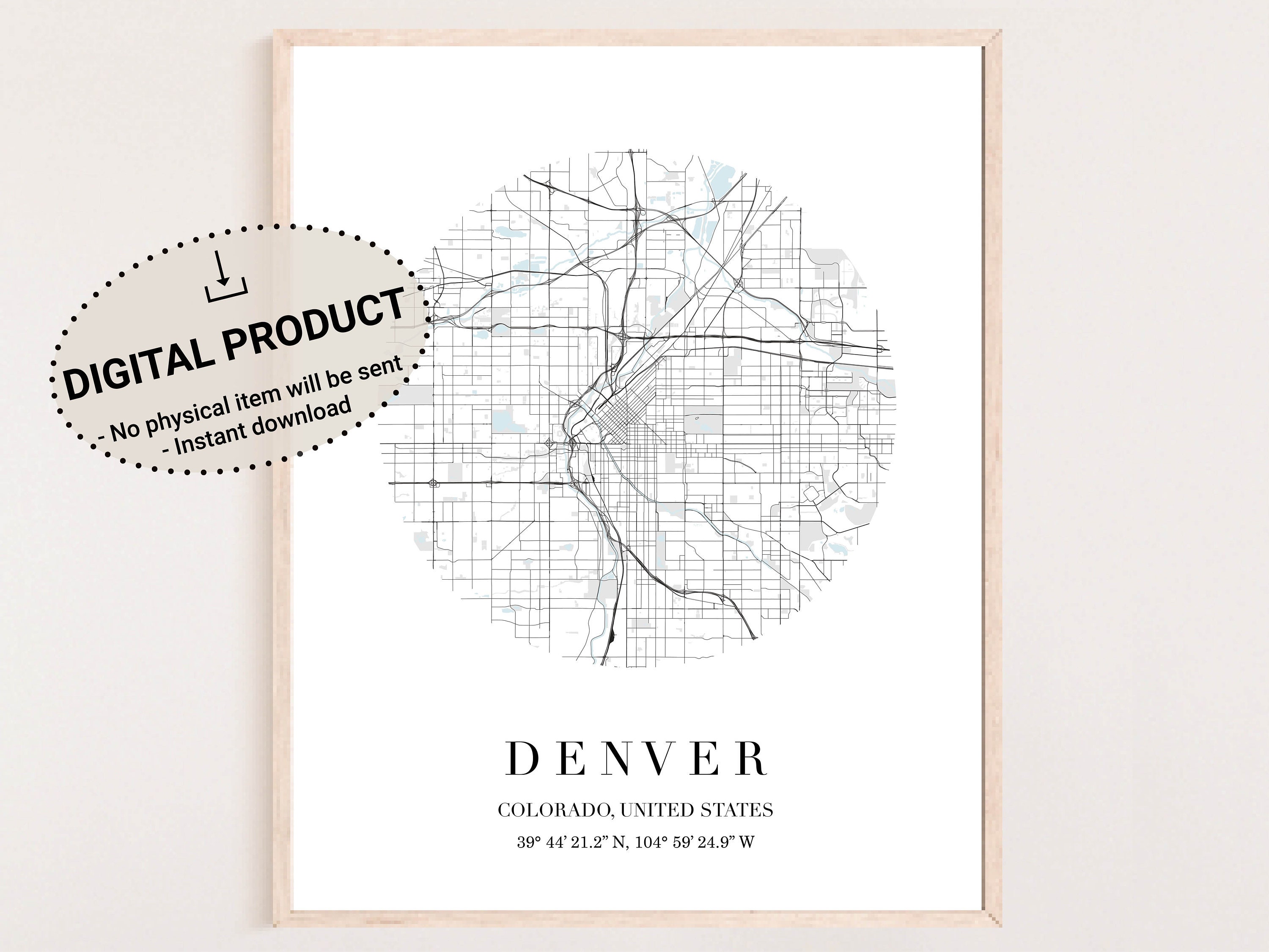 Denver Map, Denver Map Pdf, Denver Map Poster, Map of Colorado, Denver Map Downtown, Street Map ...