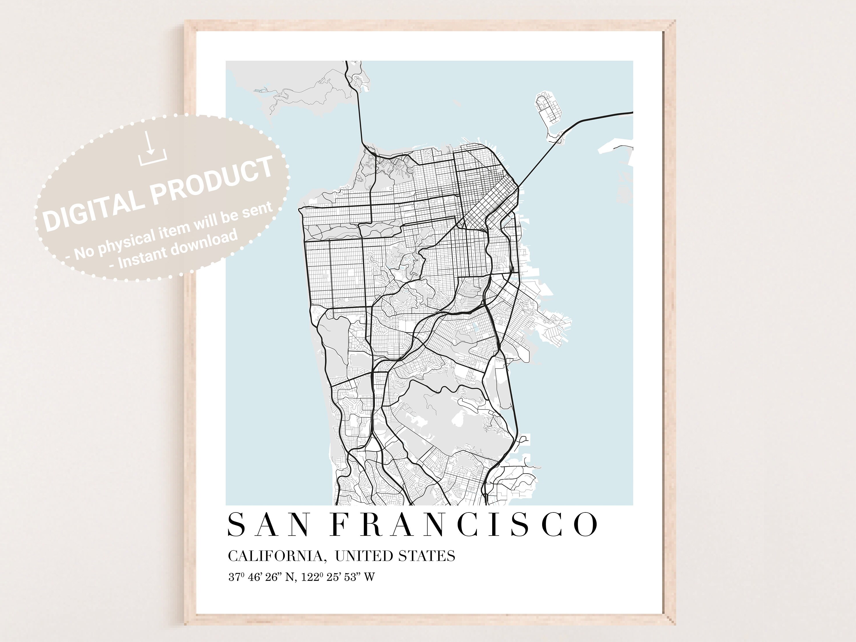 Mapa imprimible de San Francisco / Mapa San Francisco / Mapa San ...