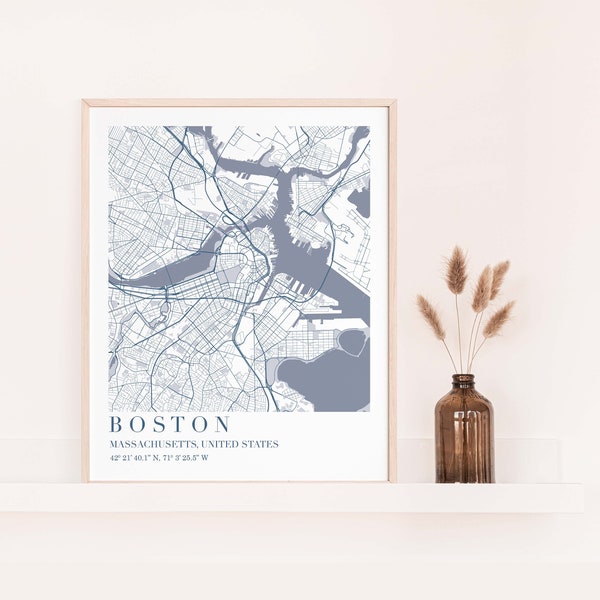 Boston Map Poster - Etsy