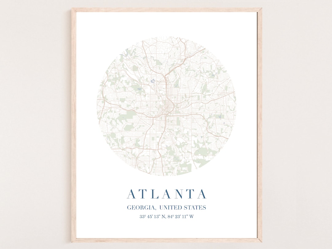 Atlanta Map Print Atlanta Map Art Atlanta City Map Atlanta Map Atlanta ...