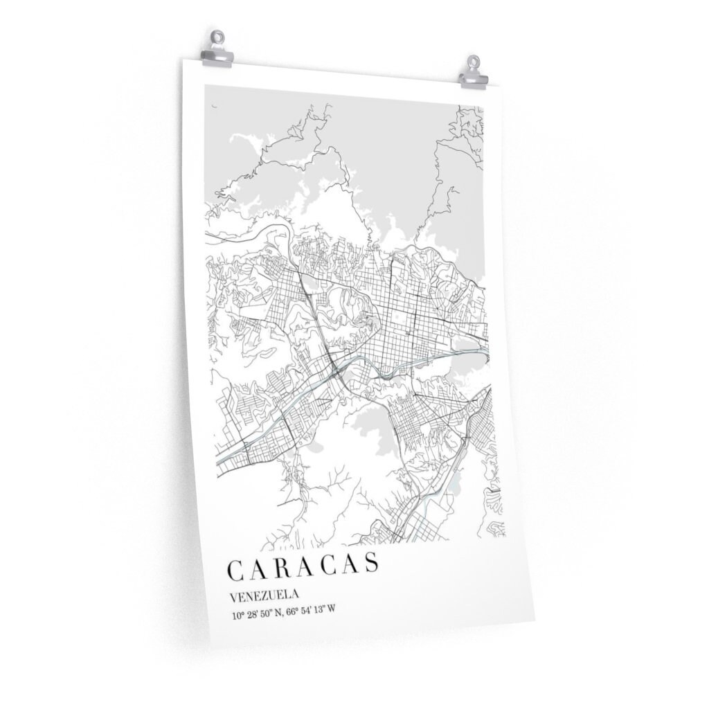 Map of Caracas Map of Caracas Venezuela Caracas Art - Etsy