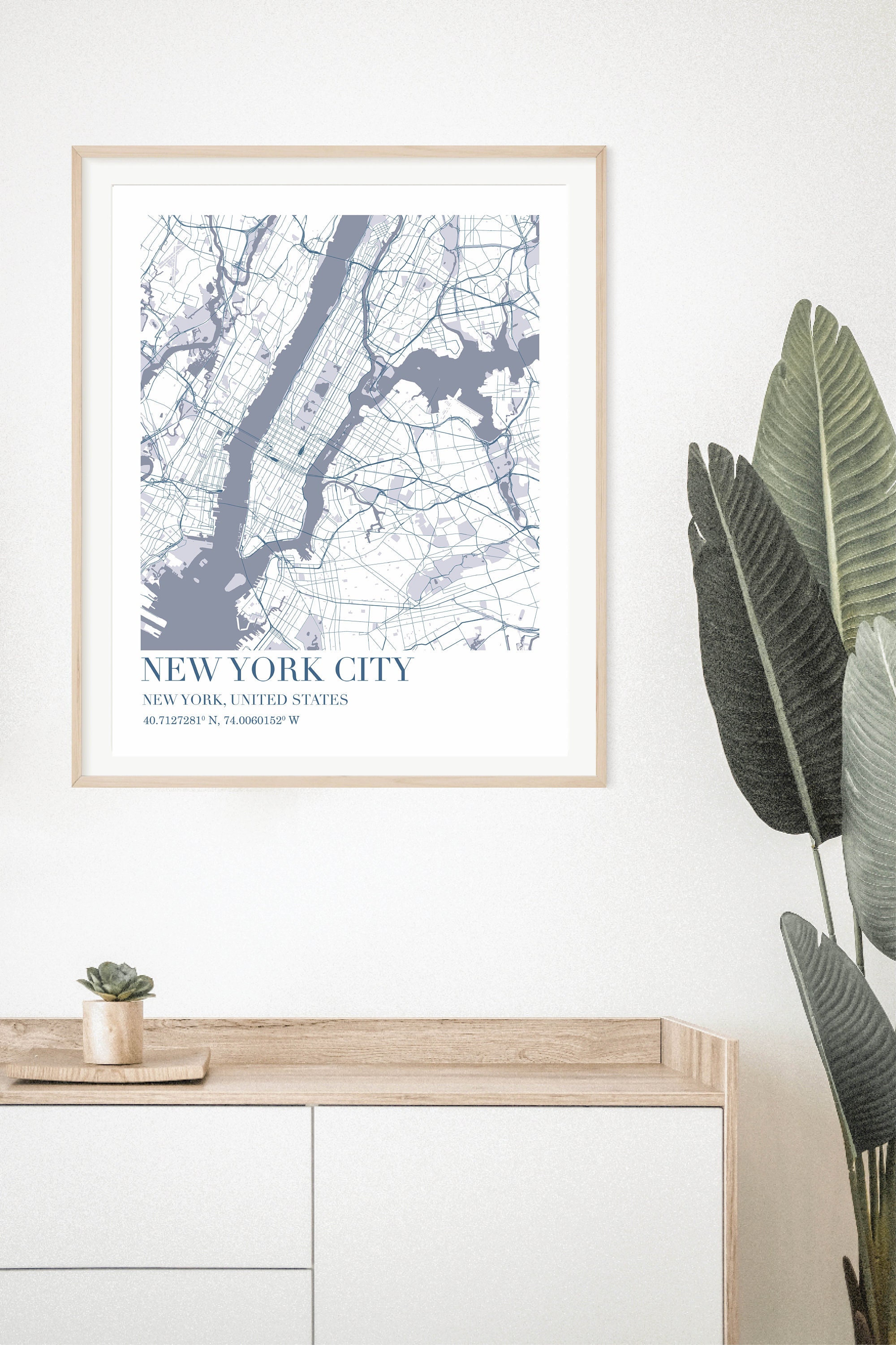 Map of New York City Print, New York City Street Map, Detailed Map of ...