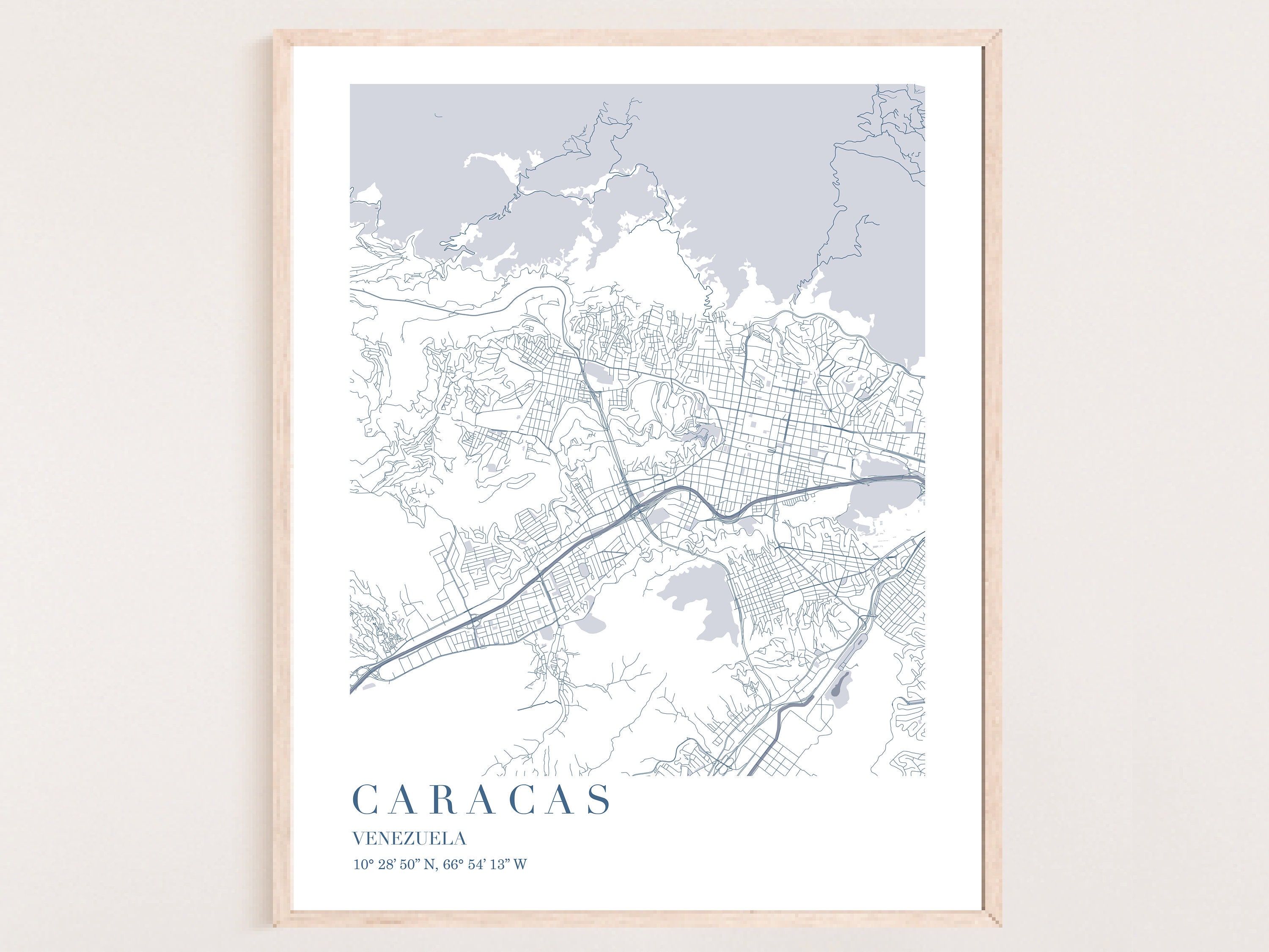 Map of Caracas Map of Caracas Venezuela Caracas Art Caracas Poster City ...