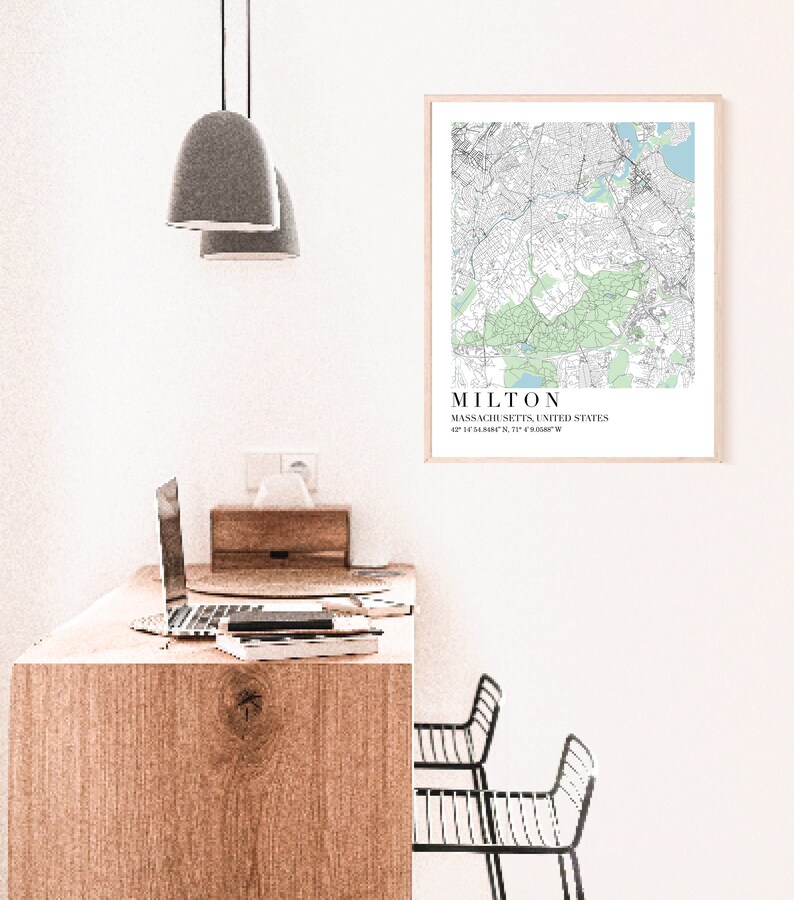 Milton MA Map Digital Download, Map of Milton Map, Map of Milton ...