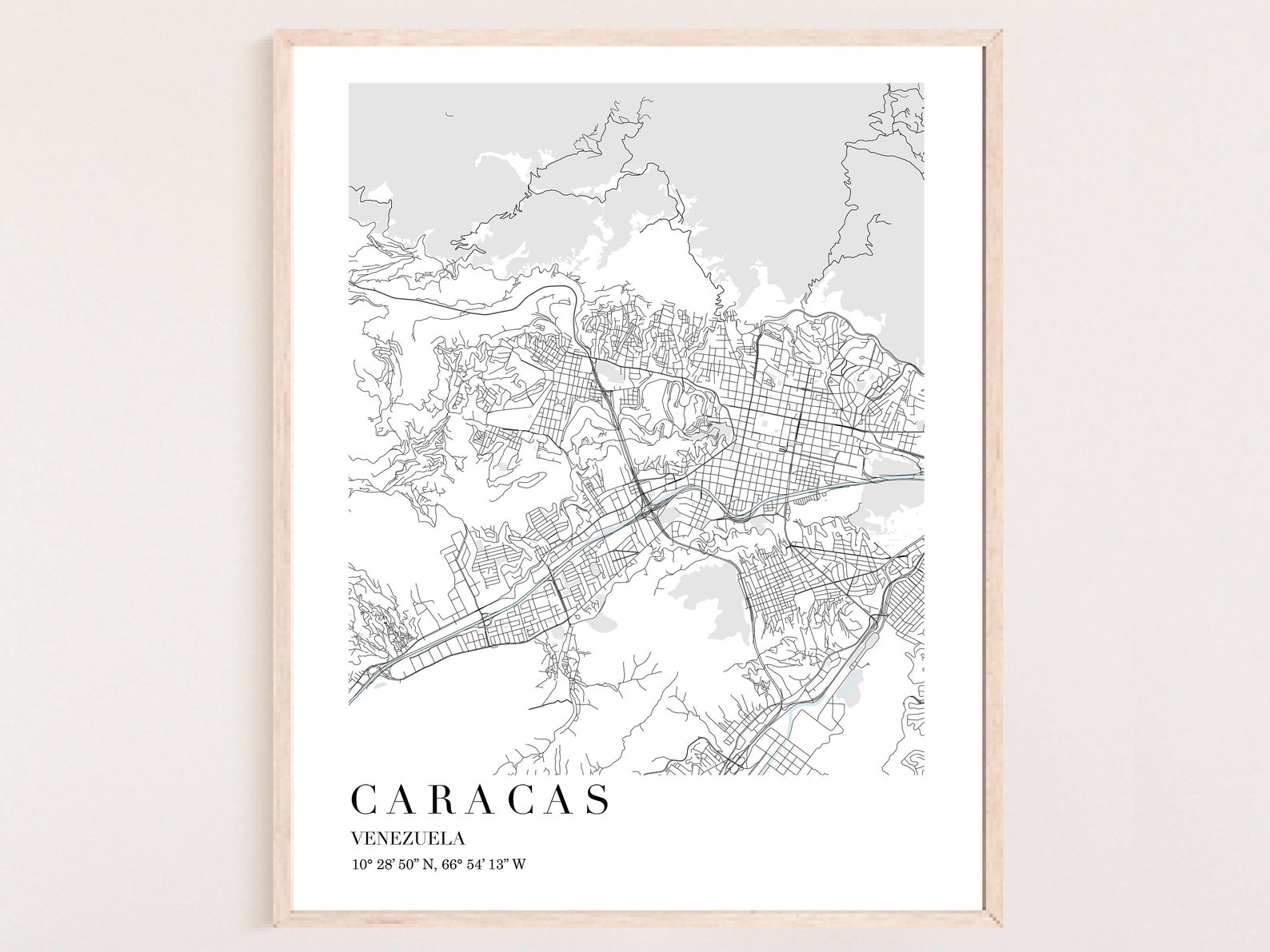 Map of Caracas Map of Caracas Venezuela Caracas Art Caracas Poster City ...