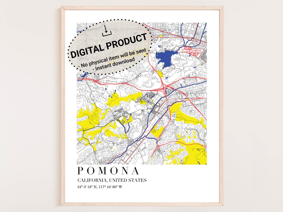 Pomona Map California, Pomona Map Pdf, Street Map of Pomona Ca, Cal ...
