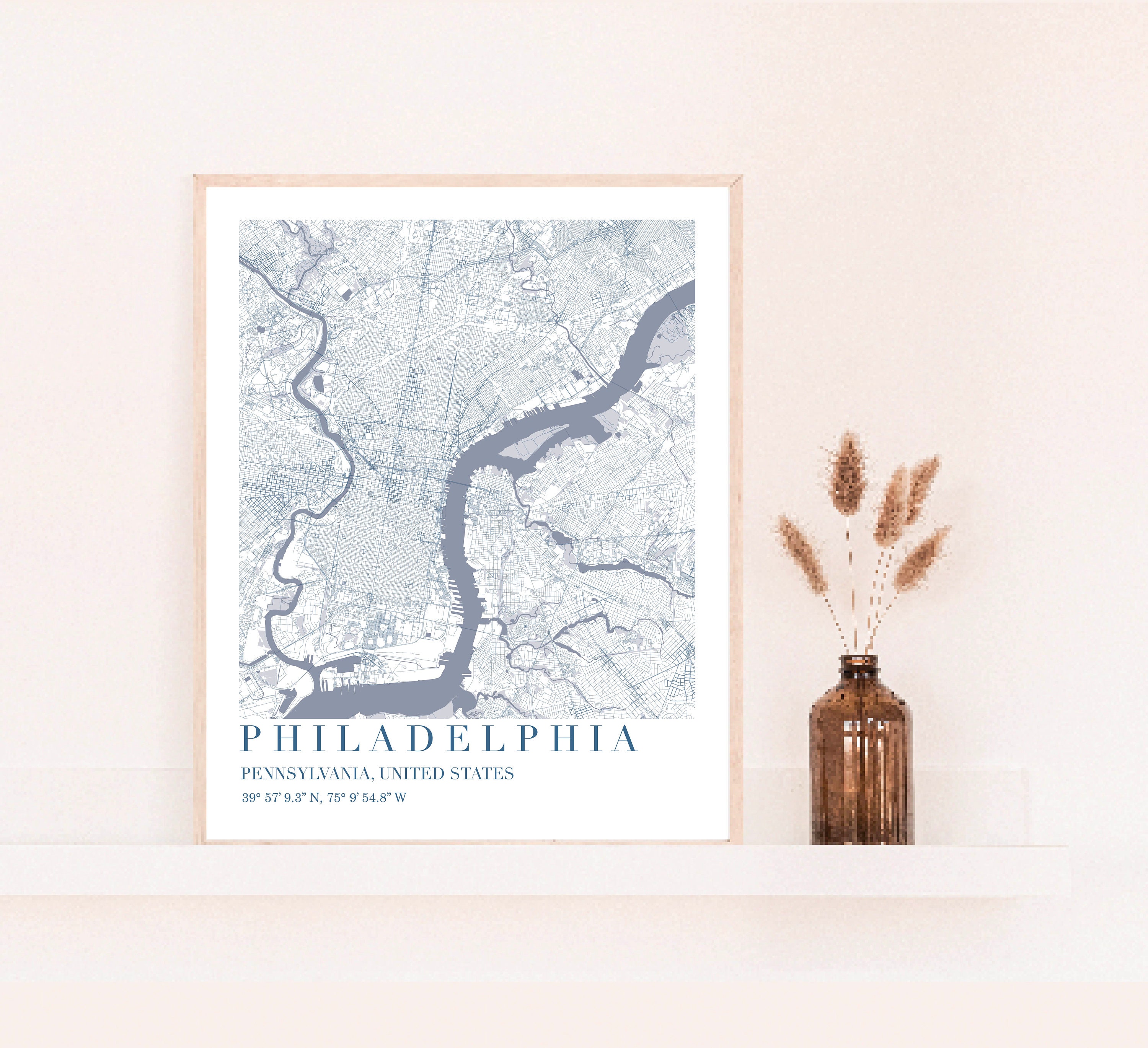 Philadelphia Map, Philadelphia Map Poster, Philadelphia Map Print ...