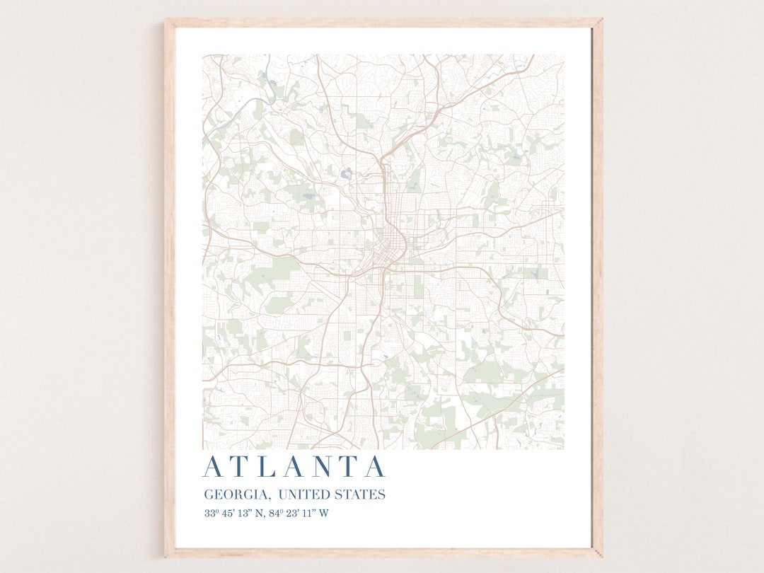 Atlanta Map Print Atlanta Map Art Atlanta City Map Atlanta Map Atlanta ...