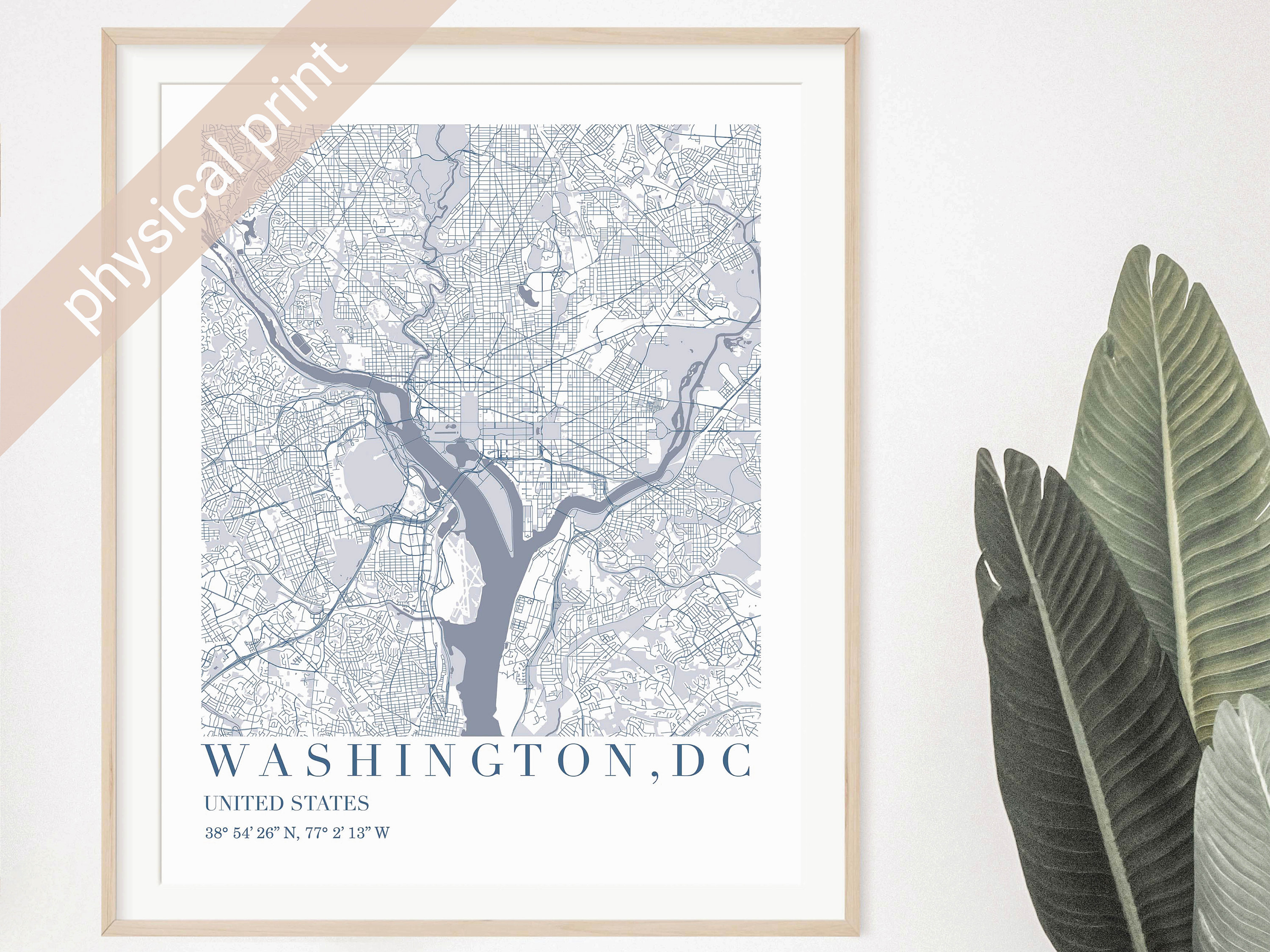 Washington DC Map DC Street Map DC Map Neighborhoods - Etsy