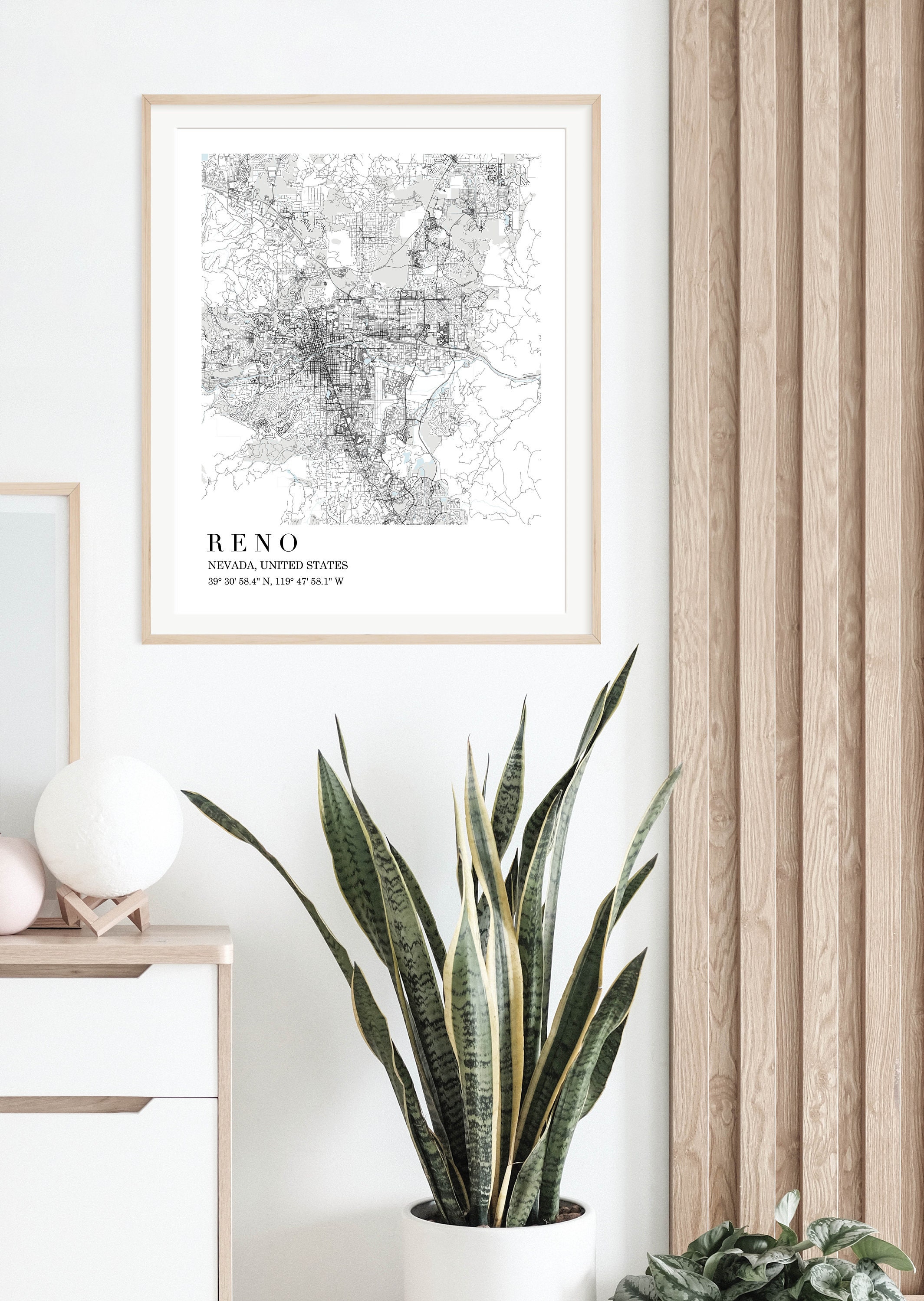 Reno Nevada Map Poster, Reno Nevada Map, Reno Map Usa, Reno Casino ...