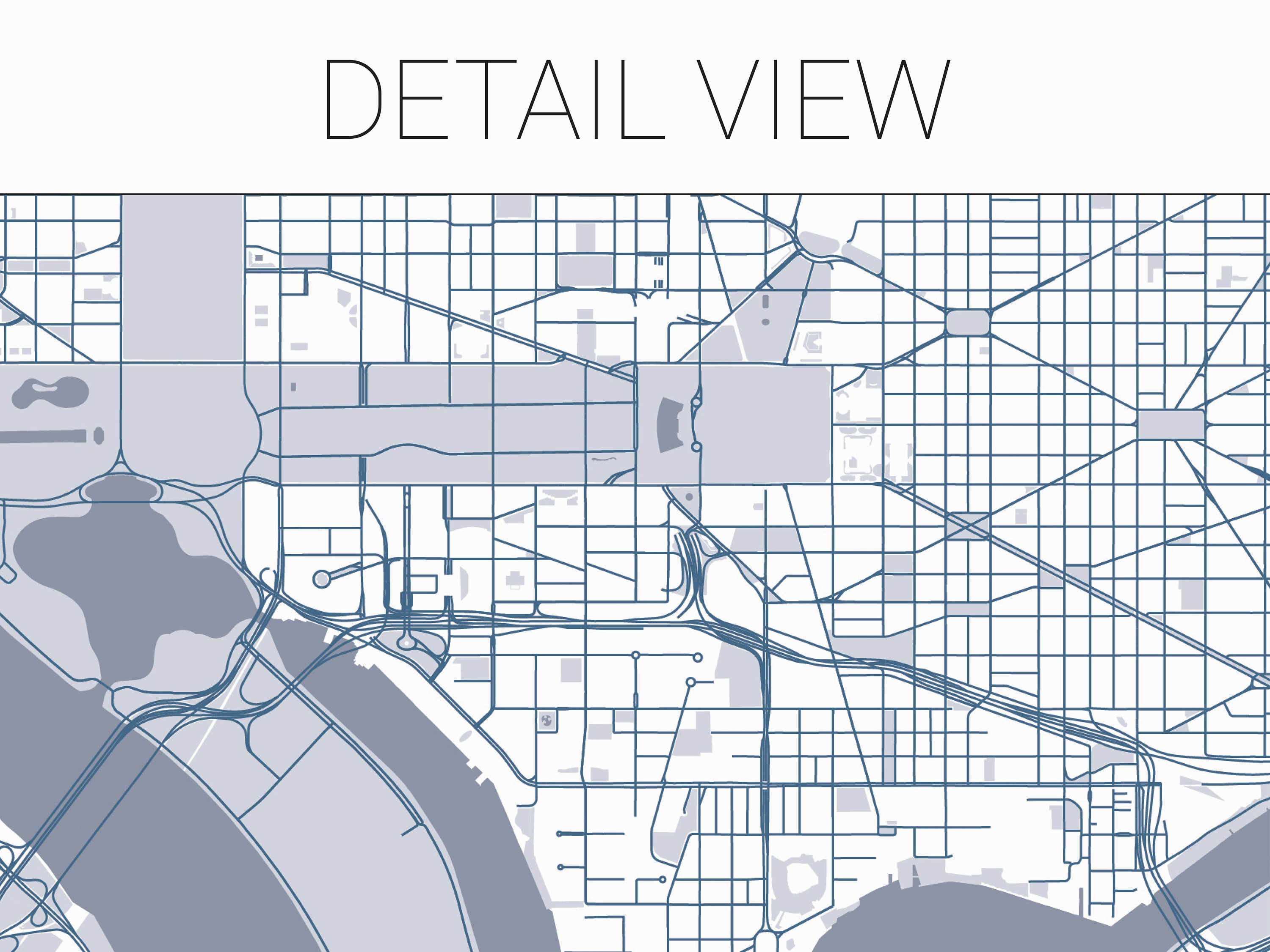 Washington DC Map DC Street Map DC Map Neighborhoods - Etsy