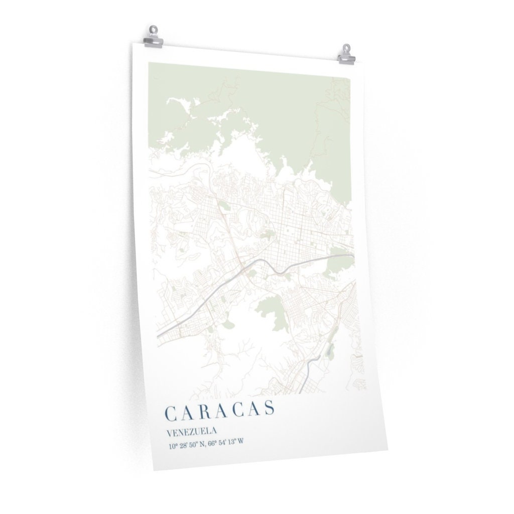 Mapa de Caracas / Mapa de Caracas Venezuela / Arte de Caracas / Cartel ...