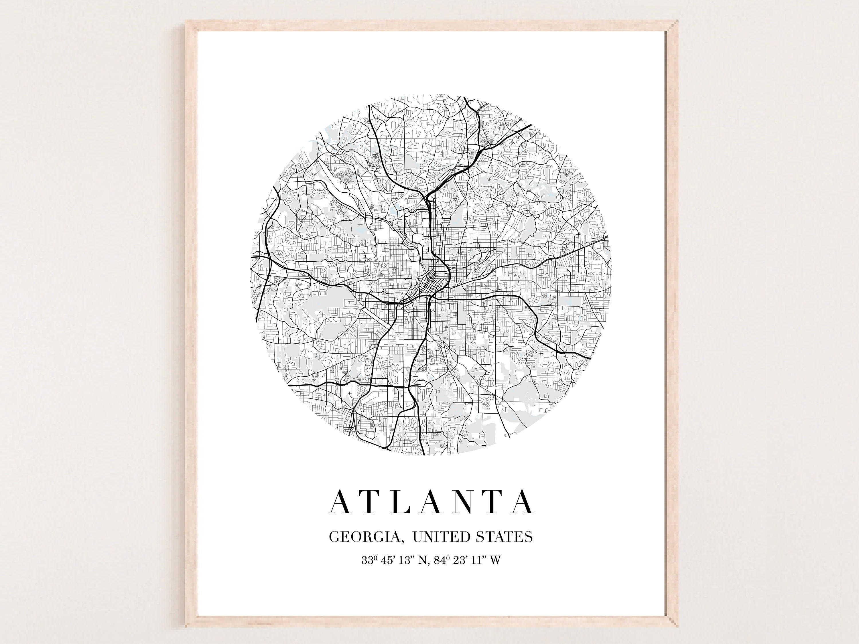 Atlanta Map Print | Atlanta Map Art | Atlanta City Map | Atlanta Map ...