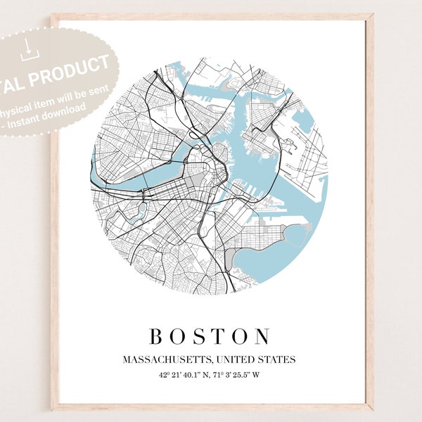 Boston Map Poster - Etsy