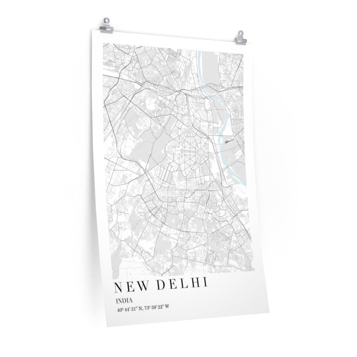 New Delhi Map India Map Delhi Map India New Delhi - Etsy UK