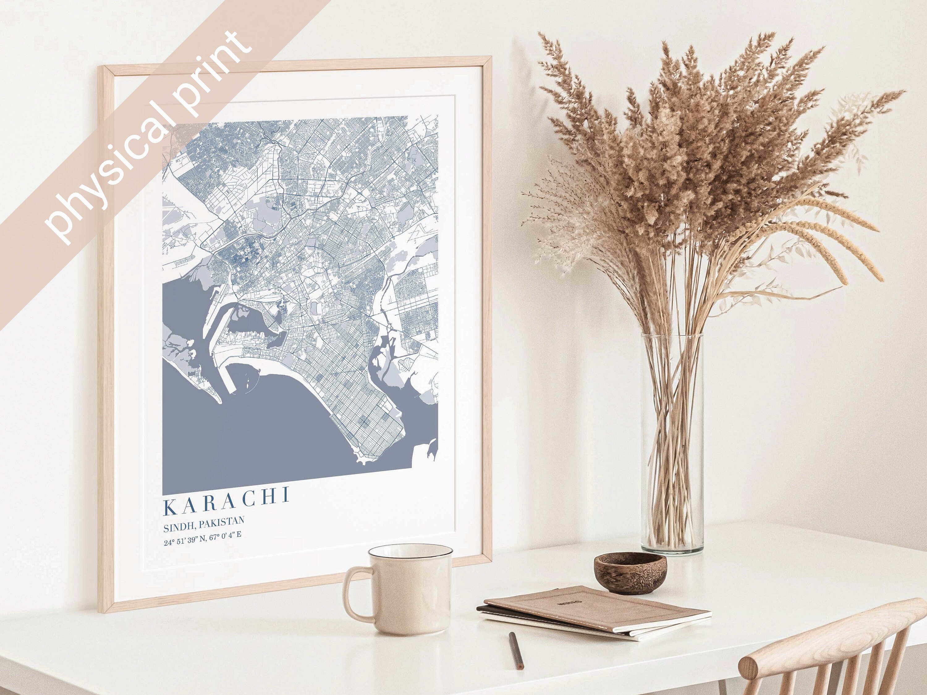 Karachi Map Pakistan Poster Print Karachi Karachi Wall Art Karachi Art ...
