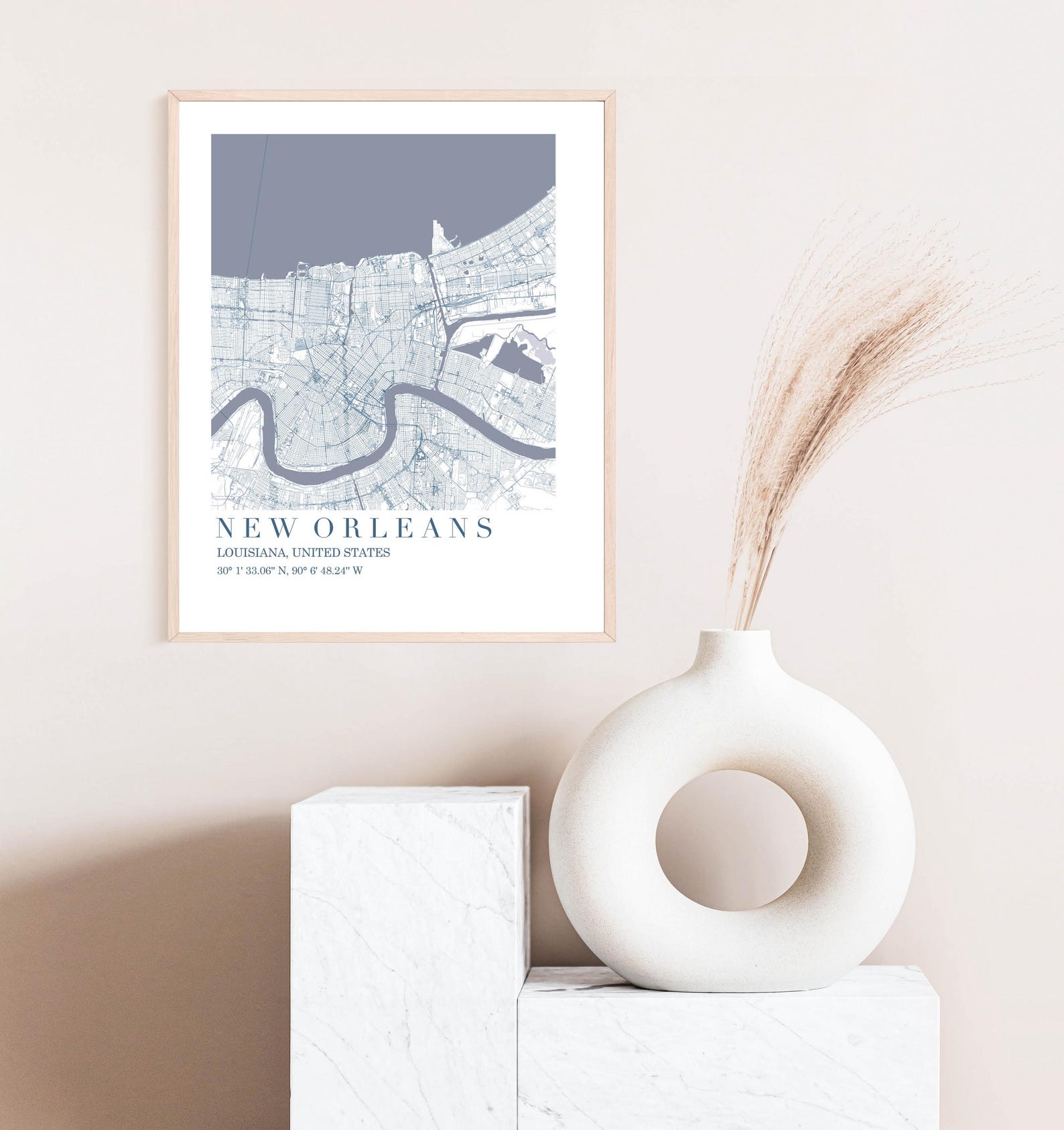 New Orleans Map, New Orleans Illustrated Map, New Orleans Art, New ...