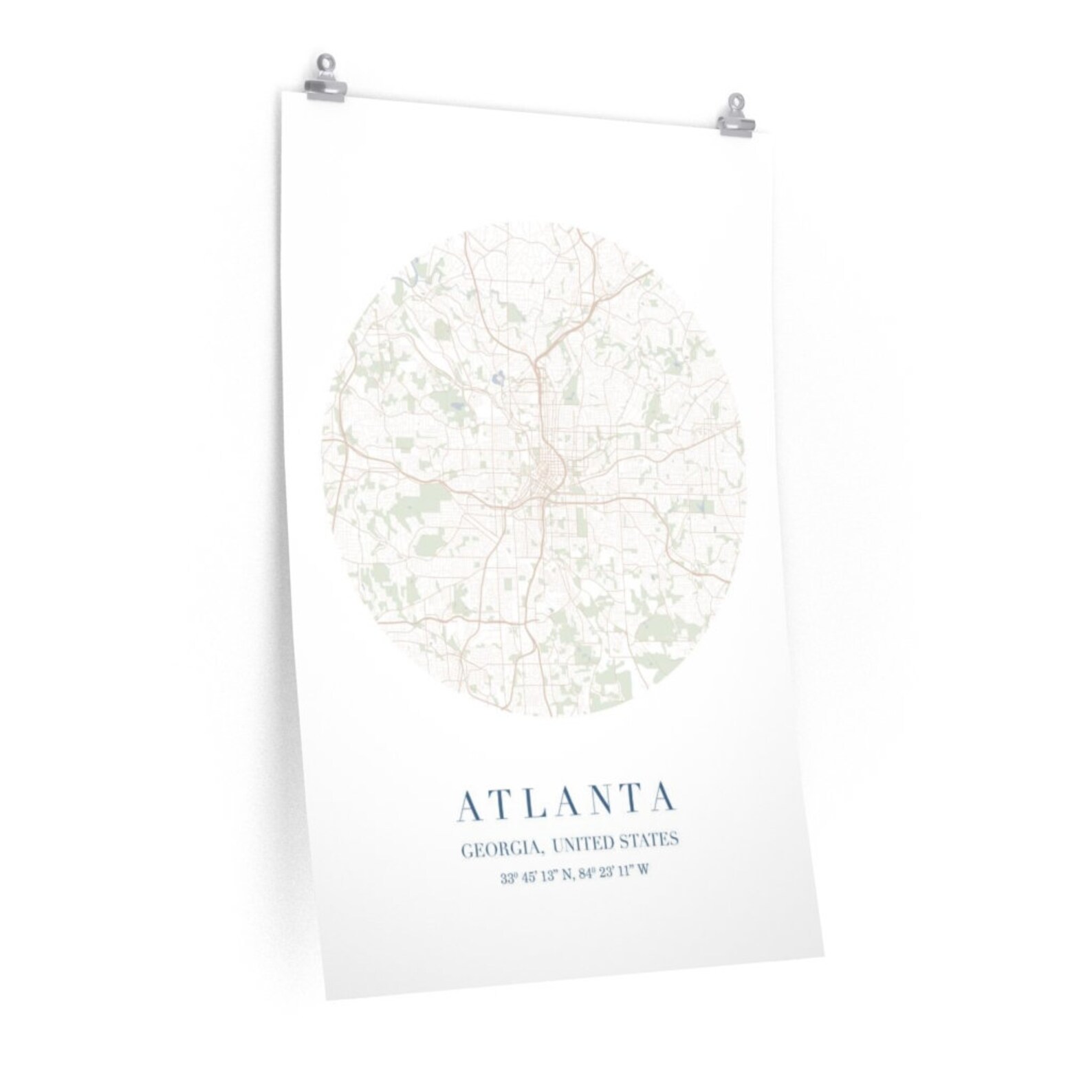Atlanta Map Print | Atlanta Map Art | Atlanta City Map | Atlanta Map ...