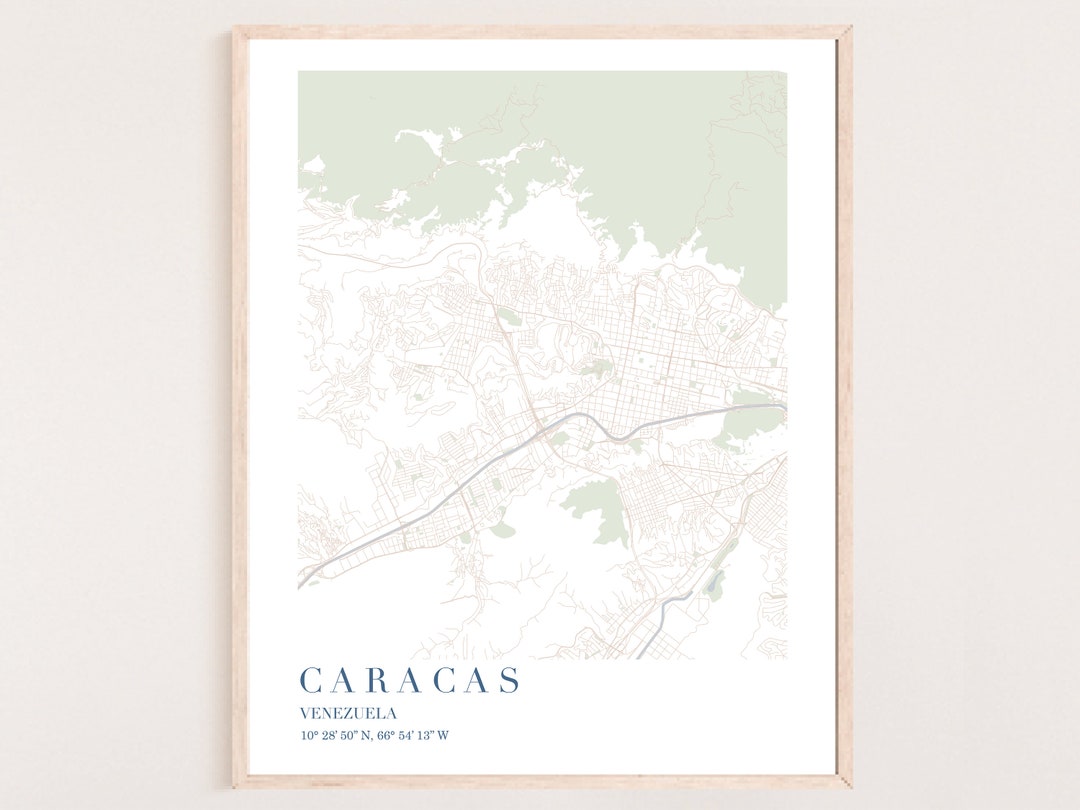 Map of Caracas | Map of Caracas Venezuela | Caracas Art | Caracas ...