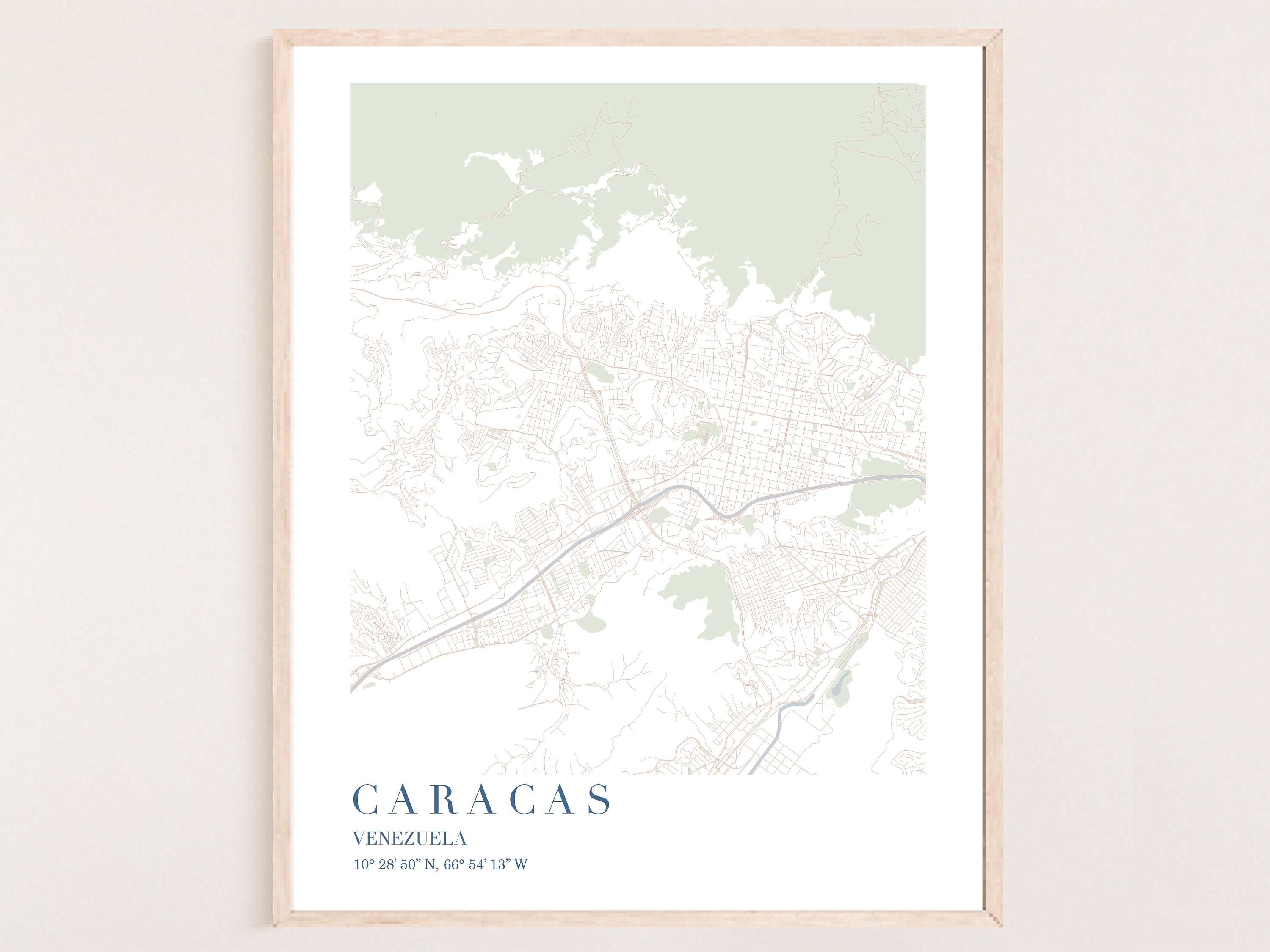 Mapa de Caracas / Mapa de Caracas Venezuela / Arte de Caracas / Cartel ...