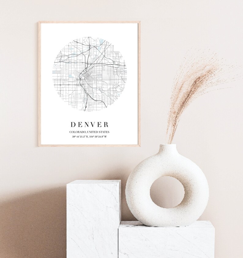 Denver Map, Denver Map Pdf, Denver Map Poster, Map of Colorado, Denver ...