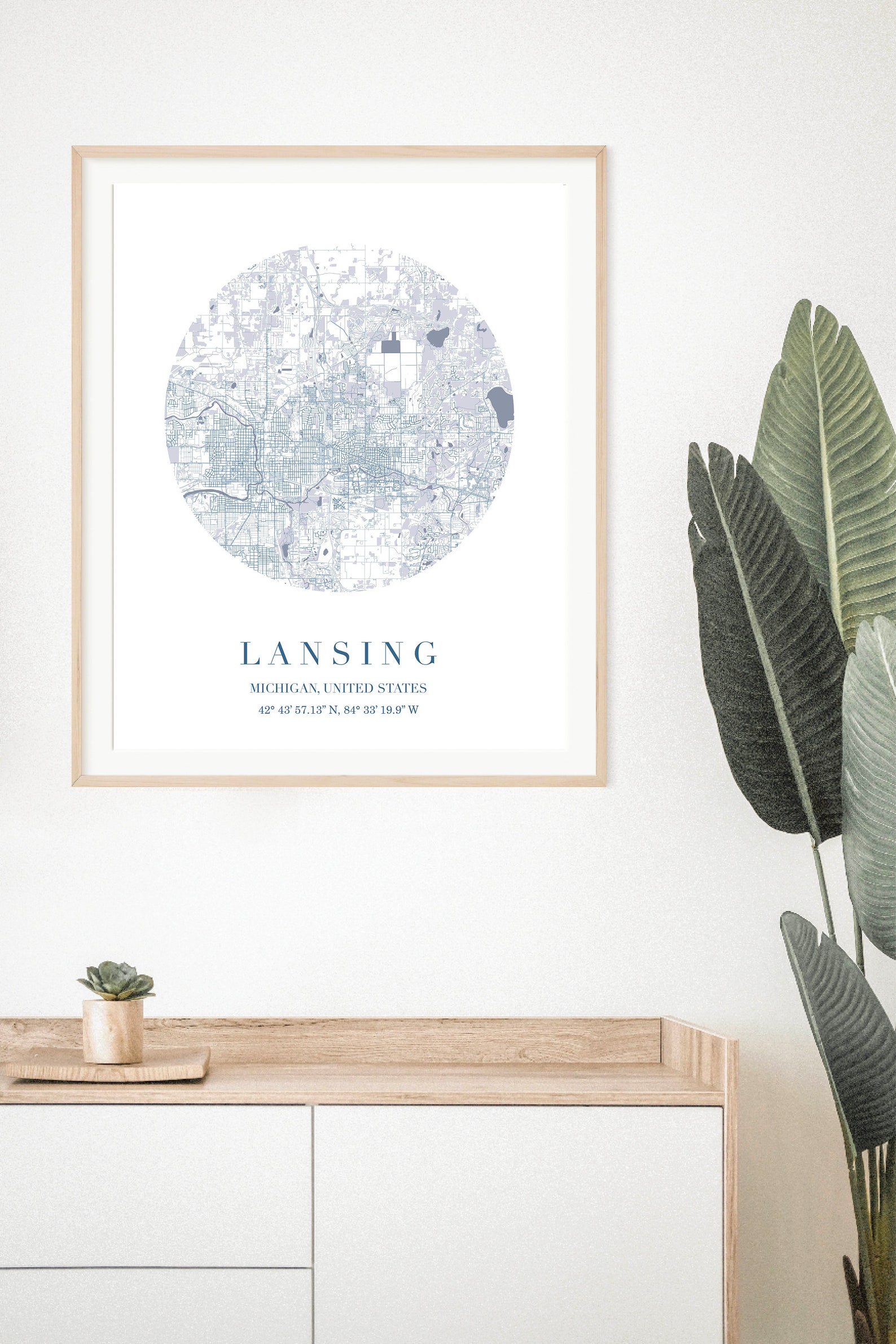 Map of Lansing MI, Lansing MI, Lansing MI Art, Map of Lansing Area, Map ...