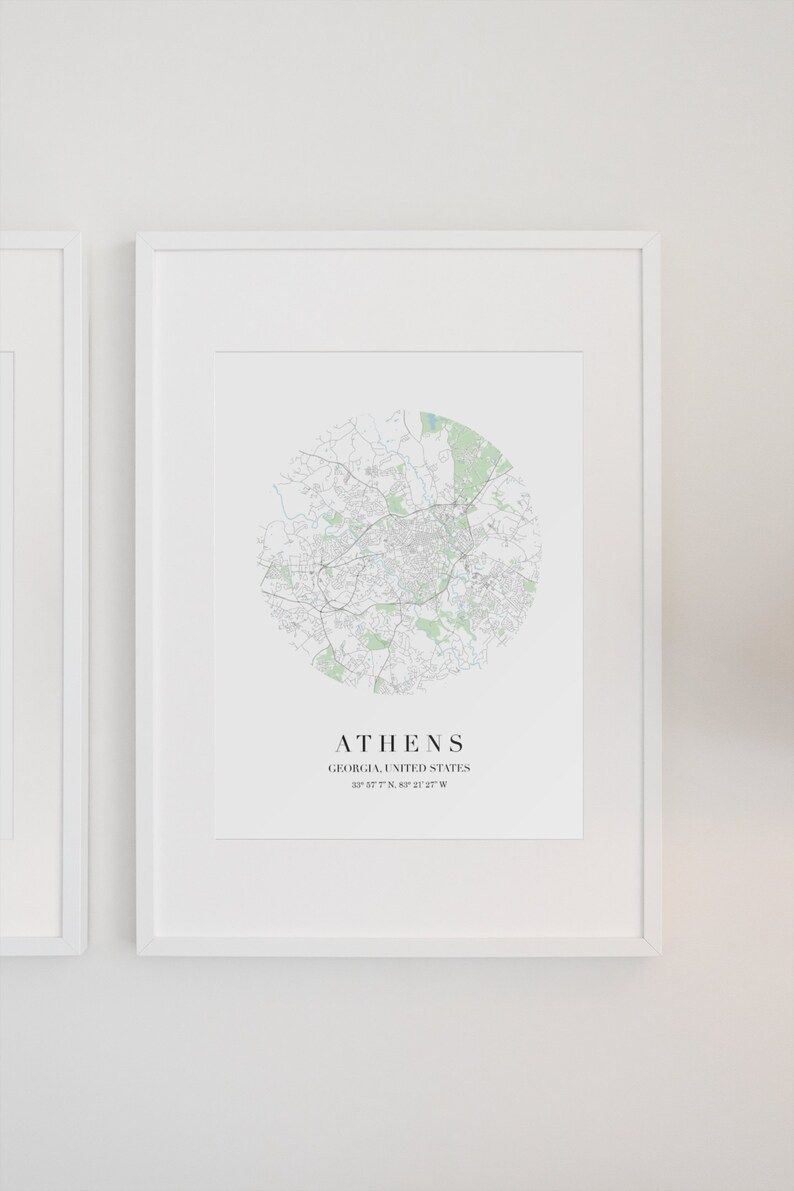 Athens Georgia Map Map of Georgia Map of Downtown Athens GA - Etsy