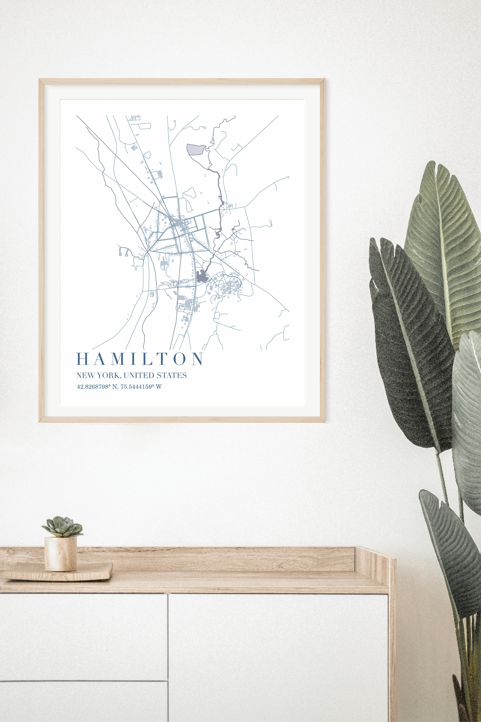 Hamilton New York Map Digital Printable, Map of Hamilton New York ...