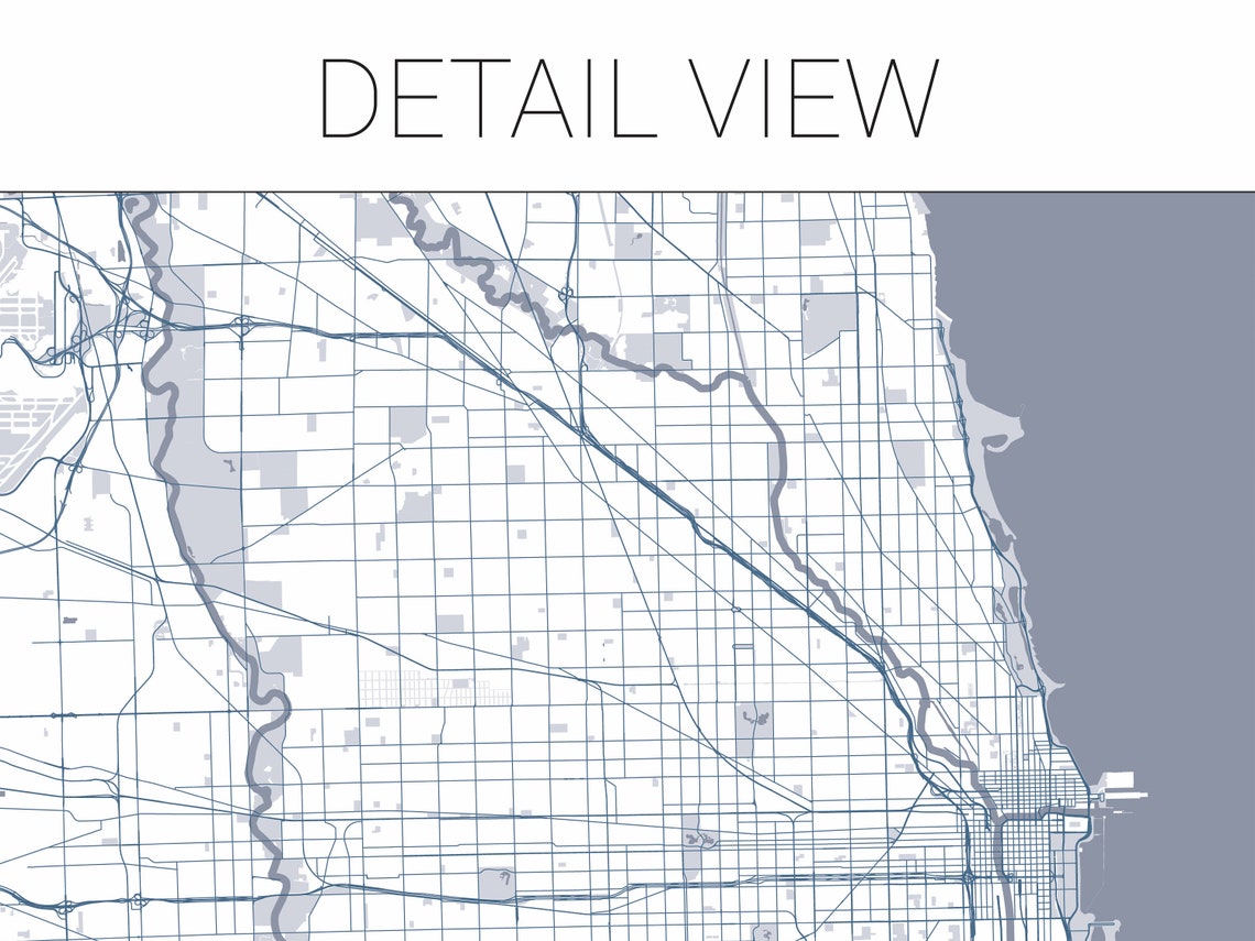 Chicago Map Download Digital Download Chicago Map Print Chicago Map Art ...
