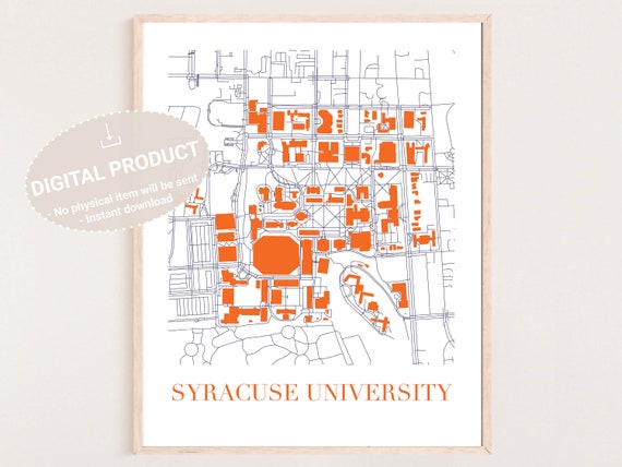 Syracuse University Campus Map Syracuse University Merch - Etsy