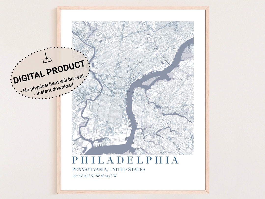 Philadelphia Map, Philadelphia Map Poster, Philadelphia Map Print ...