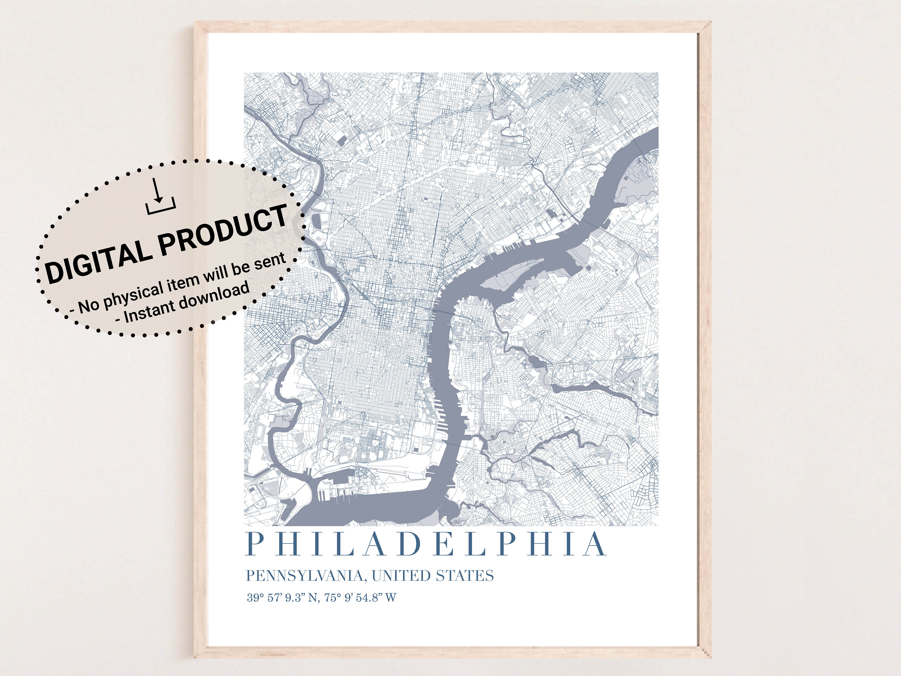 Philadelphia Map, Philadelphia Map Poster, Philadelphia Map Print ...