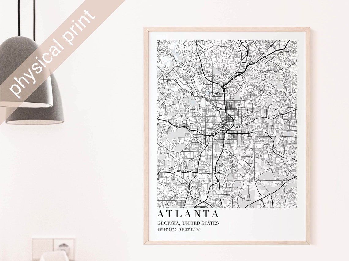 Atlanta Map Print Atlanta Map Art Atlanta City Map - Etsy